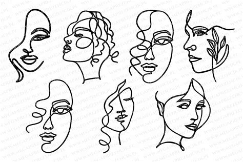 Line Art Cake Topper Woman Face Cake SVG Afbeelding Door MegaPrezencik