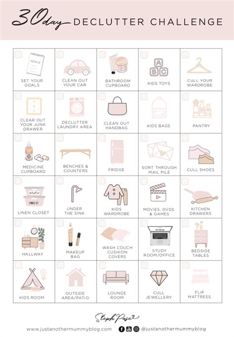 30 Day Declutter Challenge Free Printable Schedule Artofit