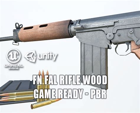 Pbr Fn Fal Rifle Wood Flippednormals