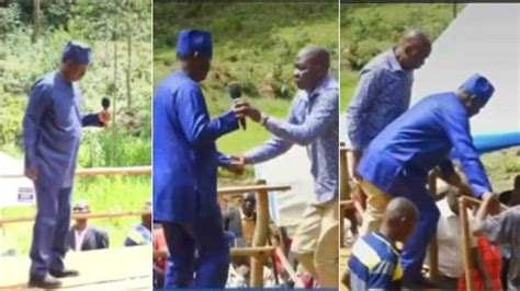 Viral Clip Showing Raila Odinga Almost Falling Off Dias In Kisii Is