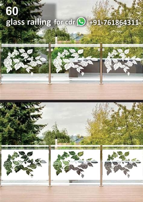 Glass Railing Designs Ebook Pdf Available With Cdr Files Glass Etching