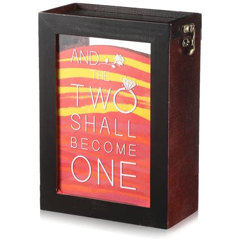 Roowest Unity Sand Ceremony Shadow Box Two Become One Rustic Shadow For Wedding Wood And Clear