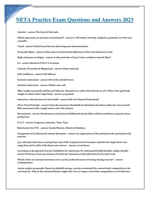 NETA Practice Exam Questions And Answers Neta Stuvia US