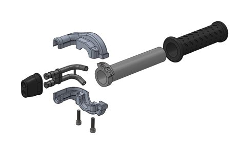22毫米摩托车车把的全细节气体把手 Solidworks 2014 模型图纸下载 懒石网