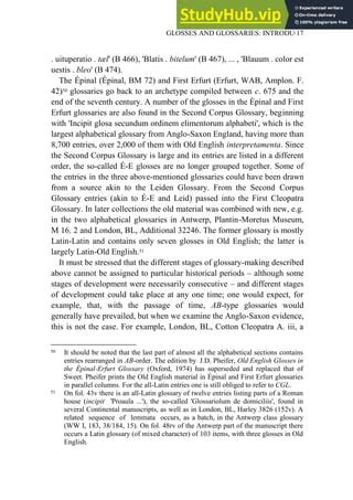 Anglo Saxon Glosses And Glossaries An Introduction PDF