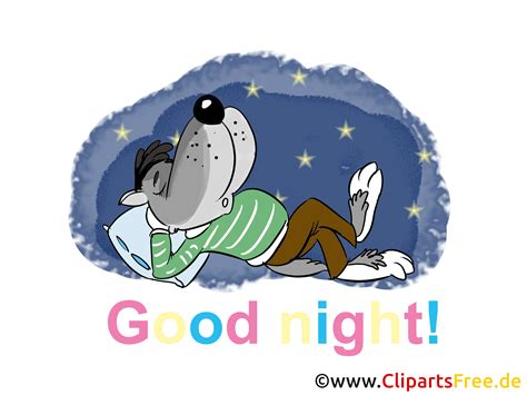 Loup Clip Arts Gratuits Bonne Nuit Illustrations Bonsoir Dessin
