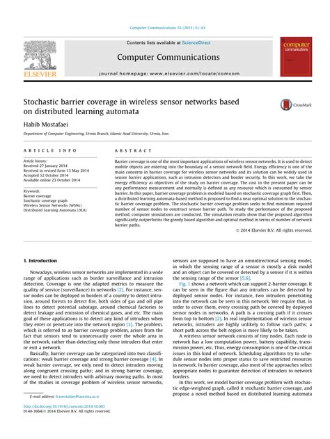 pdf stochastic barrier coverage in wireless sensor networks based on