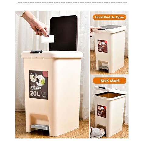 Jual Tempat Sampah Injak Tertutup 8l 10l 15l 20l Tong Sampah Plastik Kotak Sampah Trash Bin