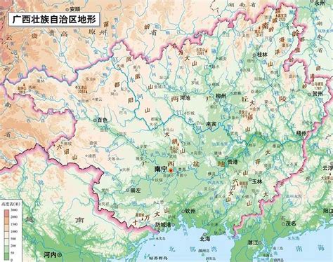 广西地形图高清版大图下载 广西地形图高清版大图可放大下载 地图窝