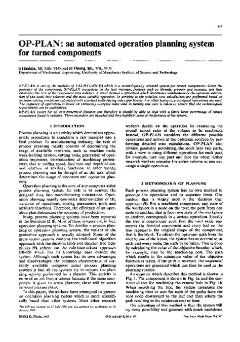 Pdf Op Plan An Automated Operation Planning System For Turned Components