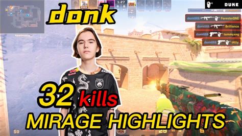 Donk Cs2 Mirage Pov 32kills 60 Hs 3 Triples ＆ Ace Cs2 Donk Pov Youtube