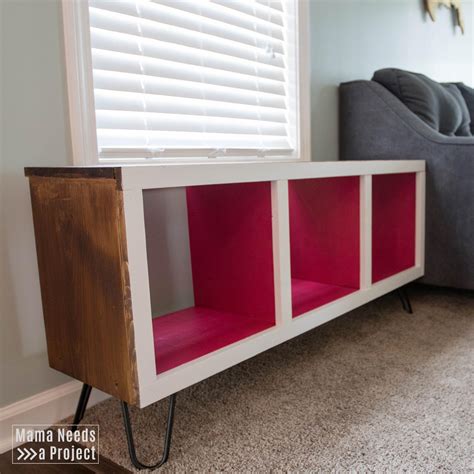 Modern Cubby Shelf With Hairpin Legs Ana White