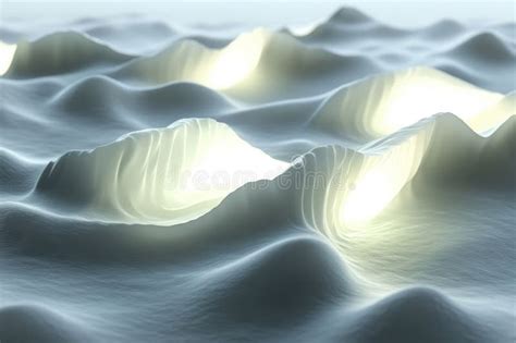 Light Glimmers On Smooth Undulating Surfaces Creating A Serene Atmospheric Effect Stock