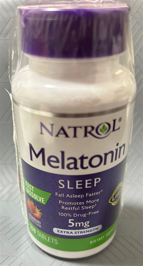 Natrol Melatonin褪黑素速溶片美國進口松果體草莓口味5mg250粒 Yahoo奇摩拍賣