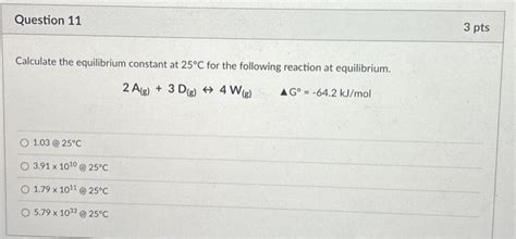 Solved Calculate The Equilibrium Constant At C For The Chegg