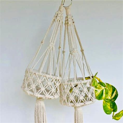 Подвесы для цветов макраме 73 фото