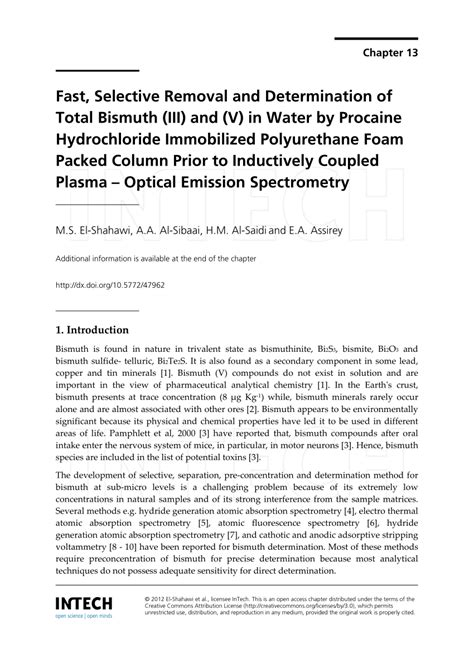 Pdf Ms El Shahawi A A Al Sibaai Hm Al Saidi And E A Assirey Fast Selective Removal