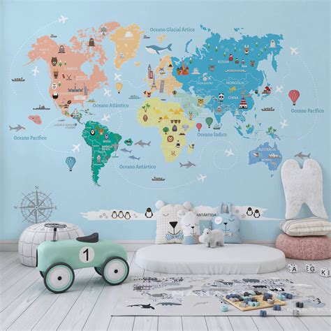 Papel De Parede Adesivo Mundi Travel Stixx® Adesivos Criativos