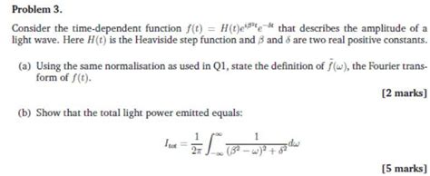 solved problem 3 consider the time dependent function