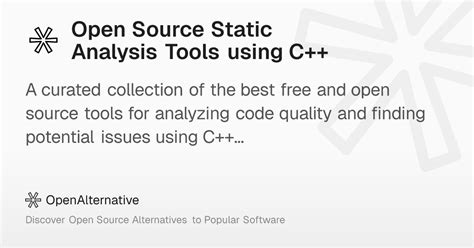 Open Source Static Analysis Tools Using C Openalternative
