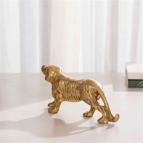 Brass Decorative Tiger Pair 7 Inch Darbar Craft