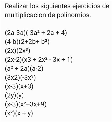 Solved Realizar Los Siguientes Ejercicios De Multiplicacion De