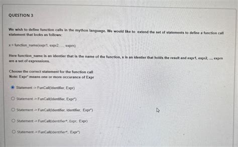 Solved We Wish To Define Function Calls In The Mython