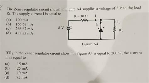 Solved The Zener Regulator Circuit Shown In Figure A4