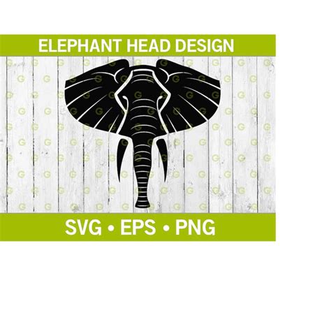 Elephant Head Svg Animal Svg Trunk Svg Tusks Svg Mammoth Inspire