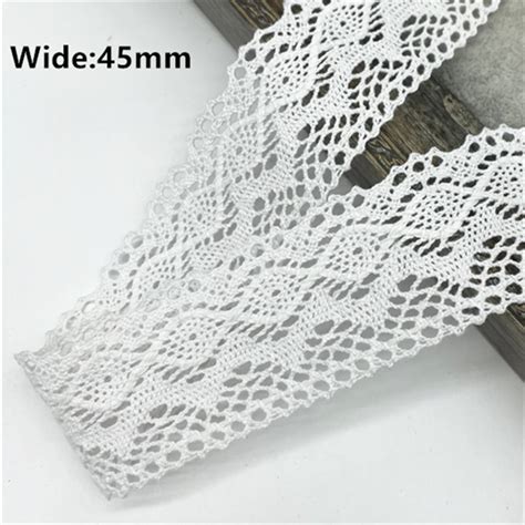 Лента хлопковая, кружевная, белая, для рукоделия, для шитья | AliExpress