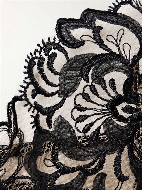 Kiki De Montparnasse Cezanne Silk Satin Trimmed Embroidered Tulle