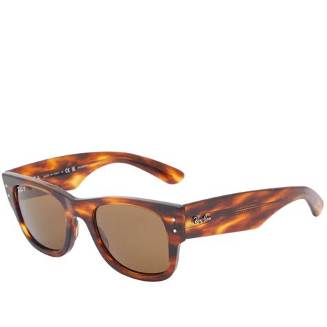 Ray Ban Mega Wayfarer In Striped Havana Ray Ban