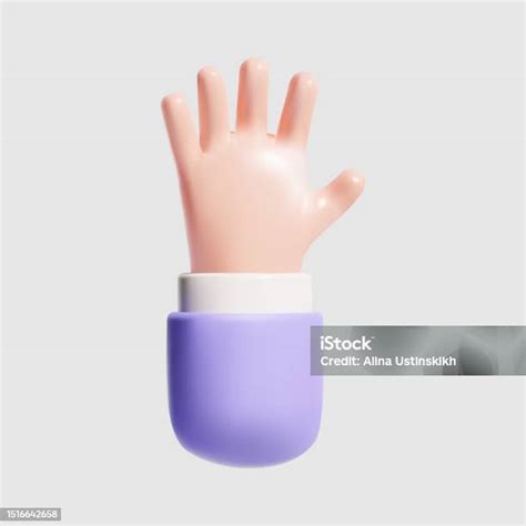 3d는 뻗은 손을 펴고 다섯 손가락을 보여주고 인사를 뻗는다 3차원 형태에 대한 스톡 벡터 아트 및 기타 이미지 3차원 형태