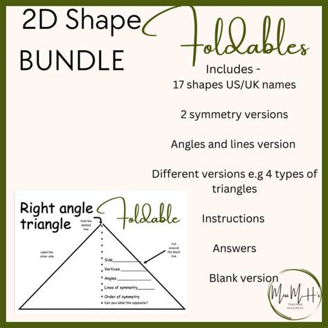 Foldables 2d Shape Properties Including Angles And Symmetry Tpt