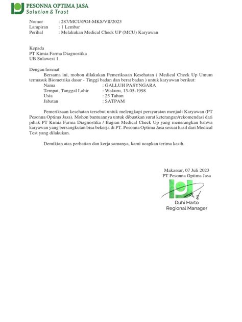 Surat Pengantar Mcu Pdf