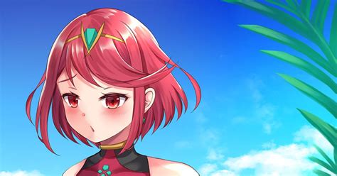 ゼノブレイド2 水着ホムラちゃんと浮き輪 くるめのイラスト Pixiv