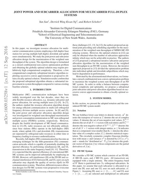 Pdf Joint Power And Subcarrier Allocation For Multicarrier Full