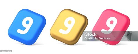 Nine Number Button Calculation Math Financial Budget Web App 3d