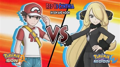 Pokemon Sun And Moon Alola Red Vs Cynthia Battle Tree Red And Battle