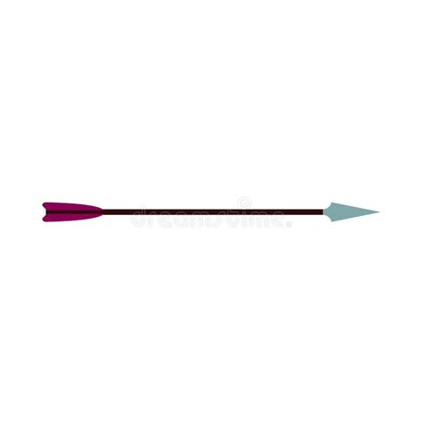 One Long Smooth Straight Thin Bow Arrow Vector Illustration Stock