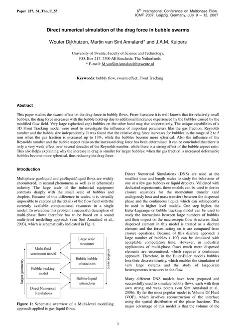Pdf Direct Numerical Simulation Of The Drag Force In Bubble Swarms