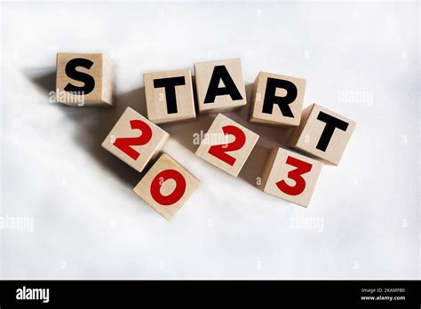 Start 2023 Text On Wooden Blocks With Copy Space Background Concept