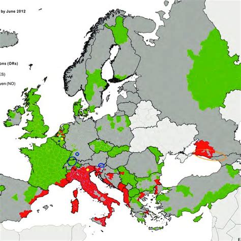 Known Distribution Of Targeted Invasive Mosquito Species By June 2012