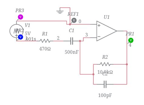 Practical Differentiator Circuit 1 Multisim Live