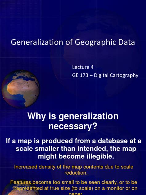 Ge 173 Lecture 4 Generalization Of Geographic Data Pdf Map