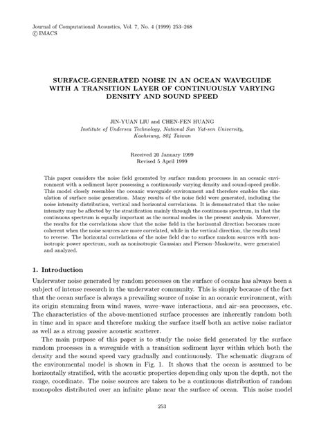 pdf surface generated noise in an ocean waveguide with an
