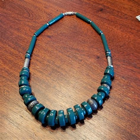 Hand Crafted Jewelry Vintage Ceramic And Silver Bead Necklass Poshmark