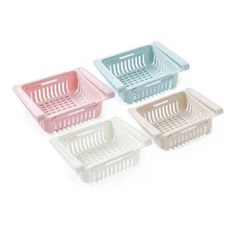 Раздвижной пластиковый контейнер для хранения продуктов в холодильнике Storage Rack — Mk Techno