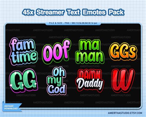 45x Cute Text Emotes Pack Streamer Emote Discord Emotes Youtube
