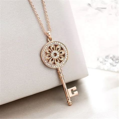 Jewelry Hollow Flower Cz Dainty Micro Pave Rose Gold Plated Necklace